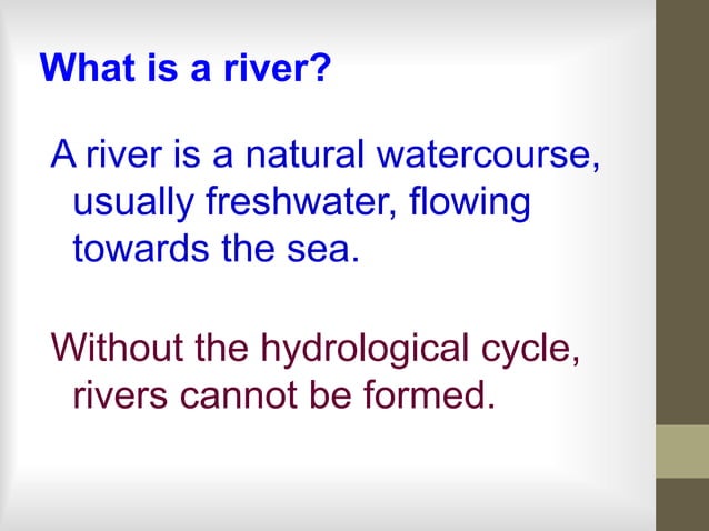 River 1 hydro cycle and river system | PPT