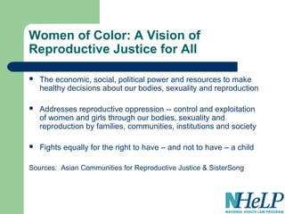 Sexual and Reproductive Health Issues for Underserved Women | PPT