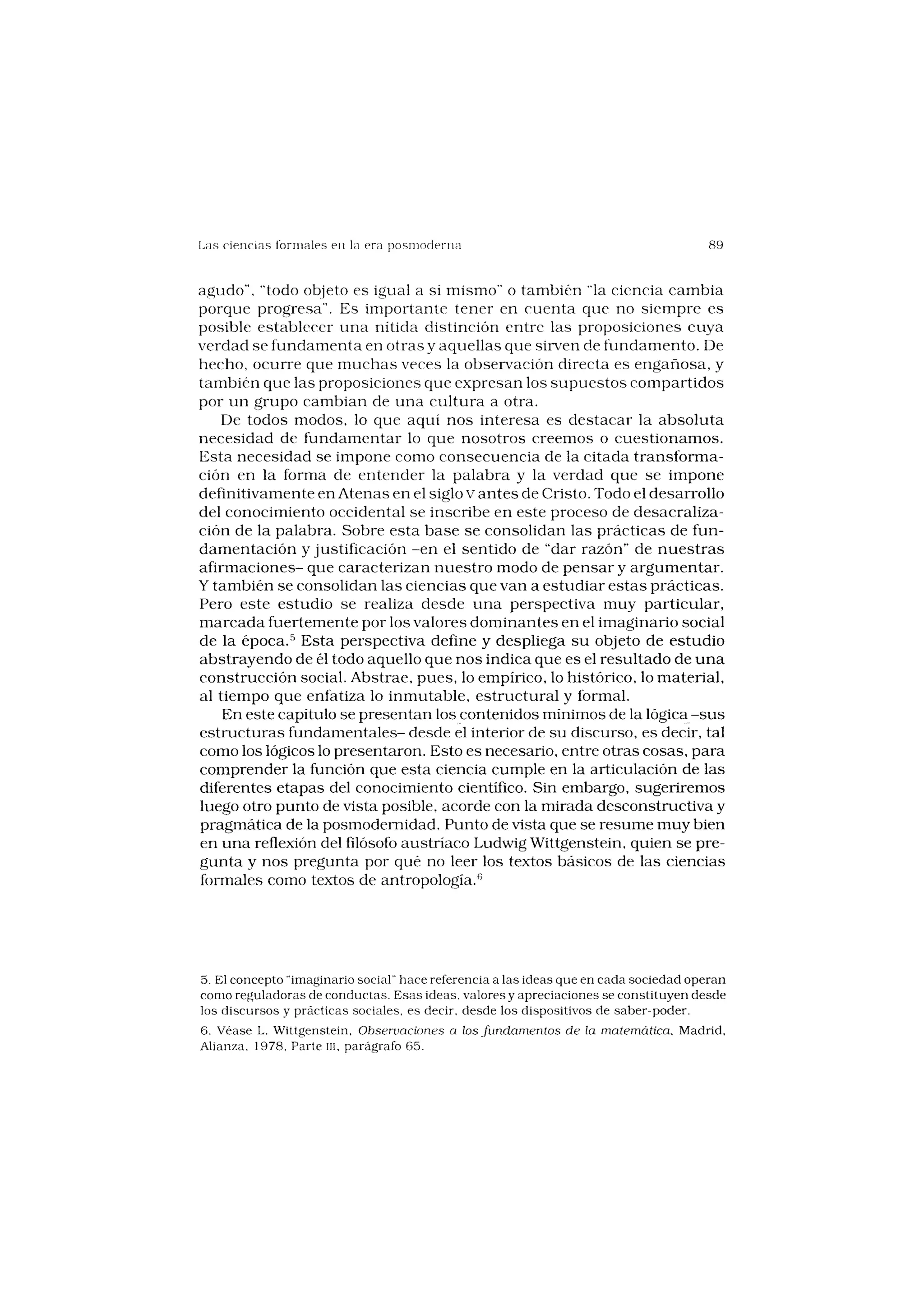 LA POSCIENCIA - Las ciencias formales en la era posmoderna, SILVIA ...