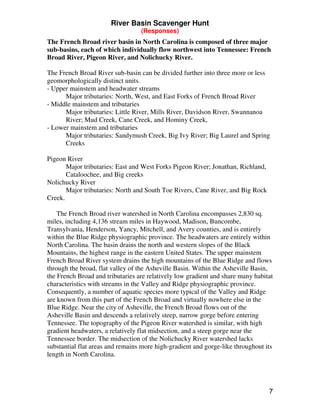 NC River Basin Scavenger Hunt with responses | PDF