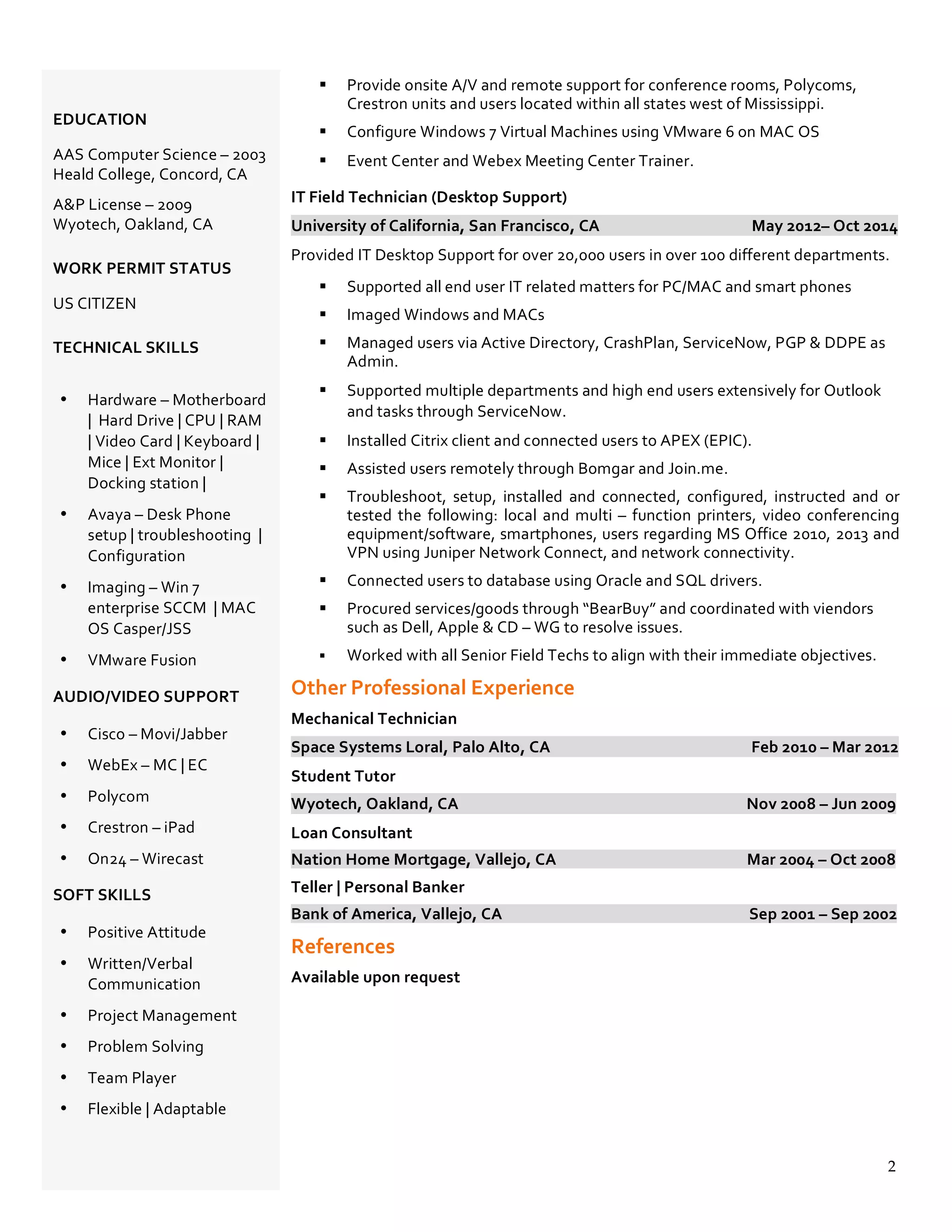 Riverbed resume dmodesto 1 | PDF | IT and Internet Support | Internet