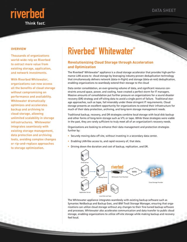 Riverbed Whitewater Datasheet | PDF