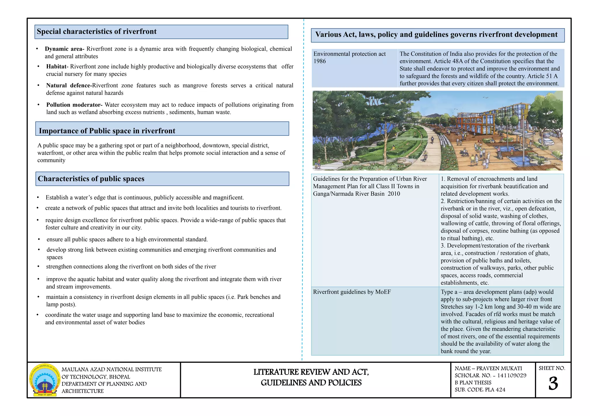 Riverfront development Case study Hoshangabad Thesis | PPTX