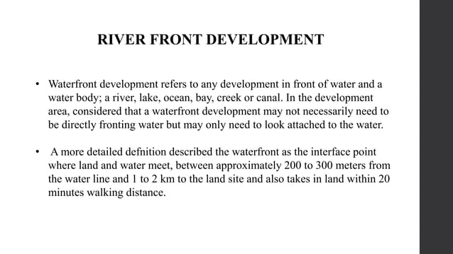 River front development | PPTX