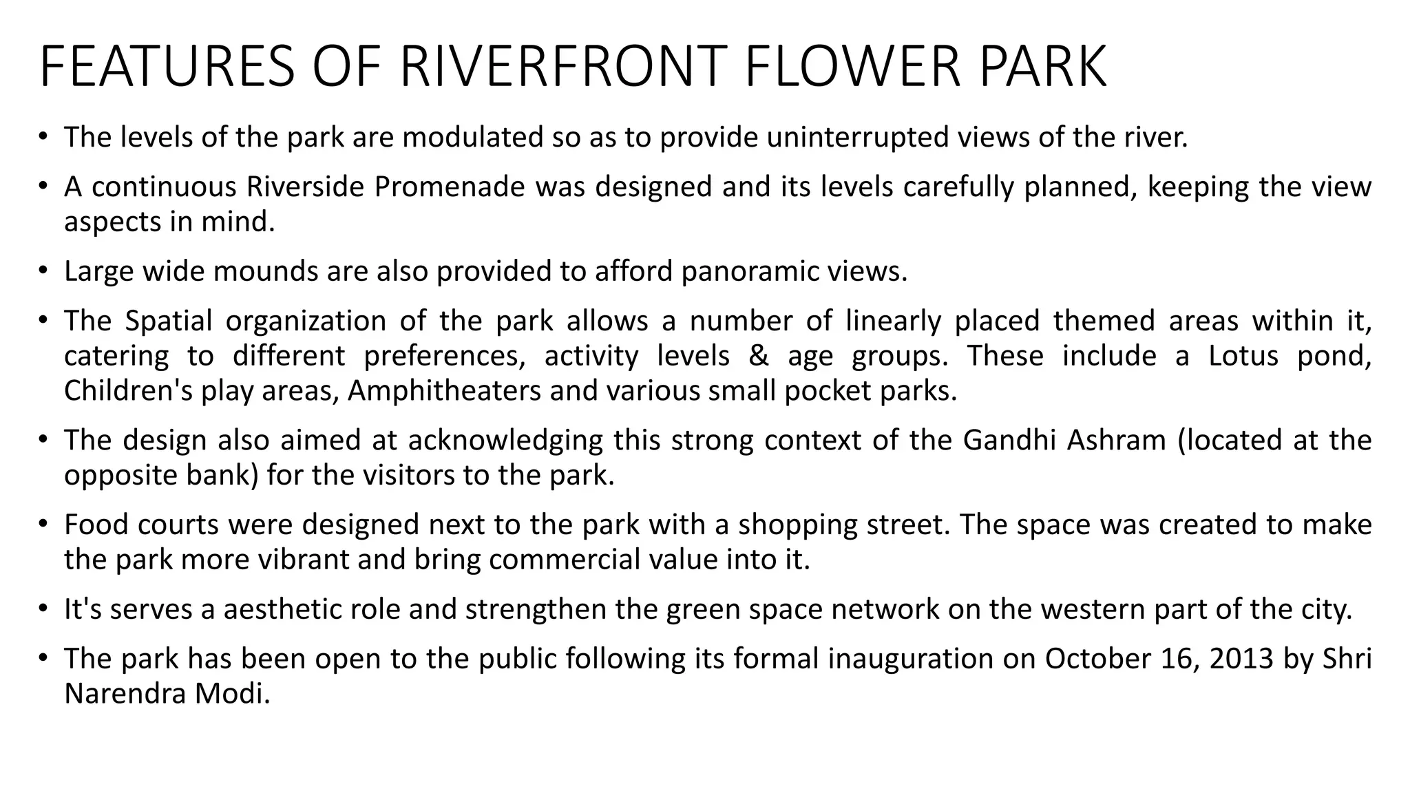 Riverfront flower park | PPTX