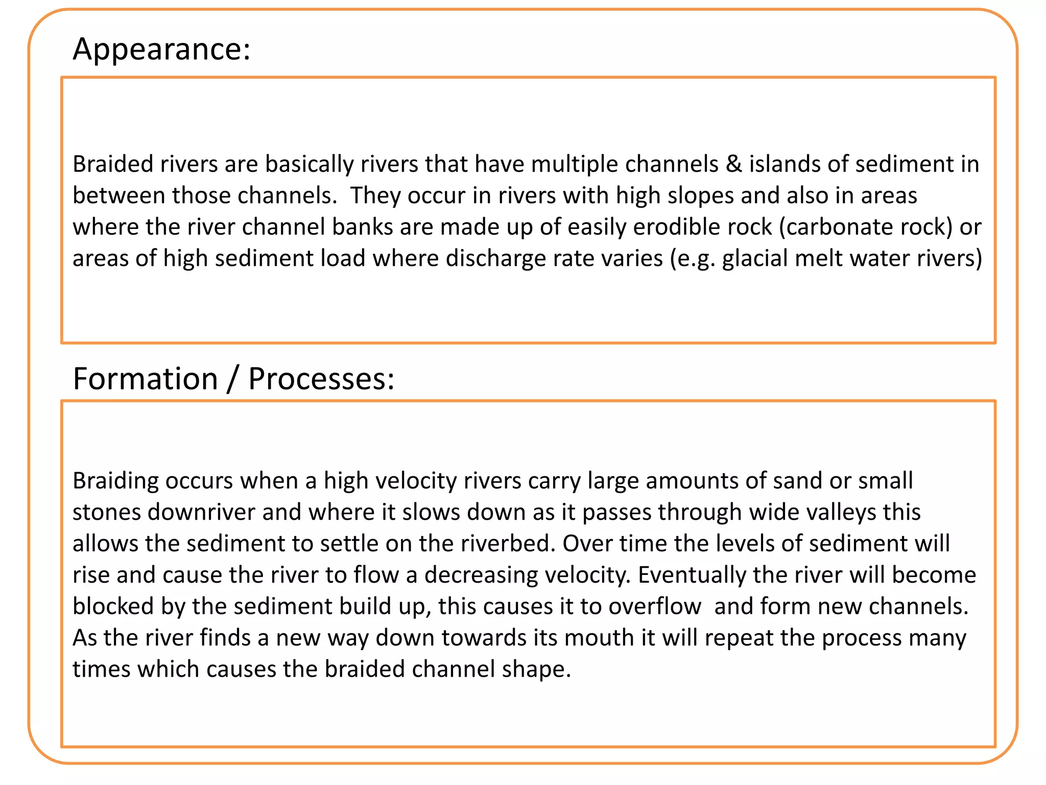 River landforms - braiding | PPTX