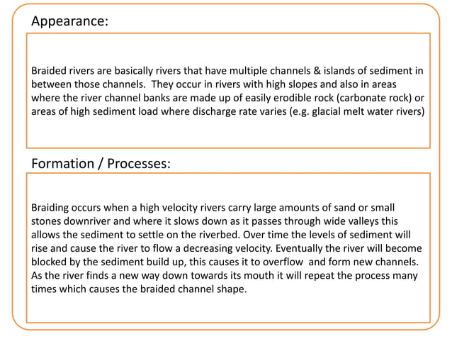 River landforms - braiding | PPTX | Geography | Science