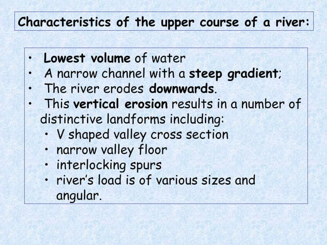 River landforms in the upper course | PPT | Geography | Science