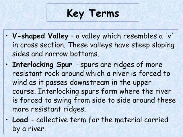 River landforms in the upper course | PPT | Geography | Science
