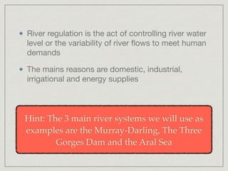 River Regulation - Biophysical Environments | PDF