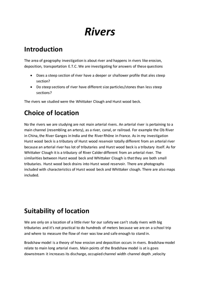 Rivers | DOCX | Geography | Science