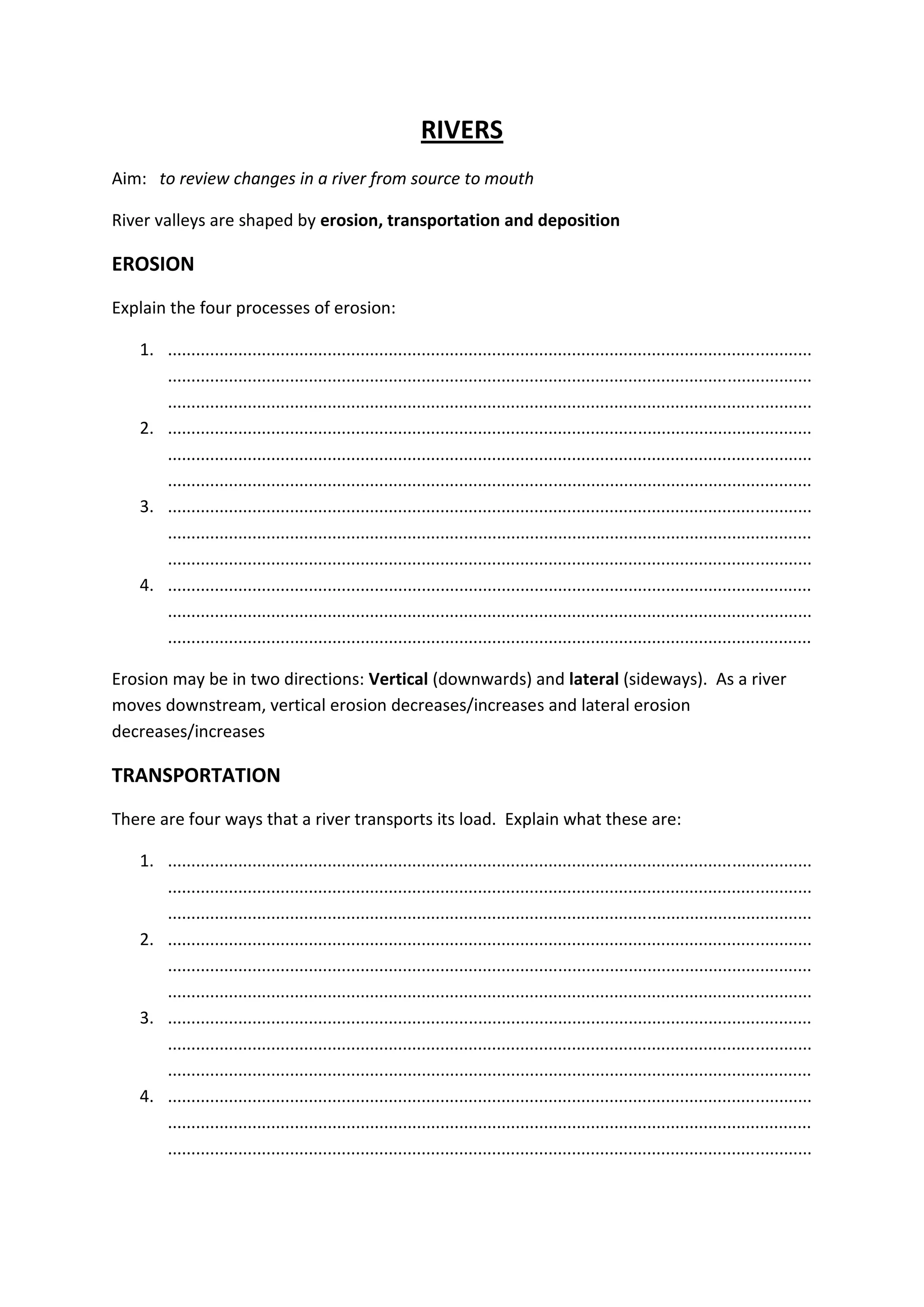 Rivers fieldwork booklet | PDF