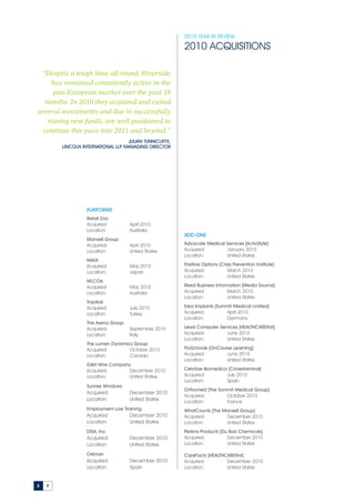 The Riverside Company 2010 Annual Report | PDF