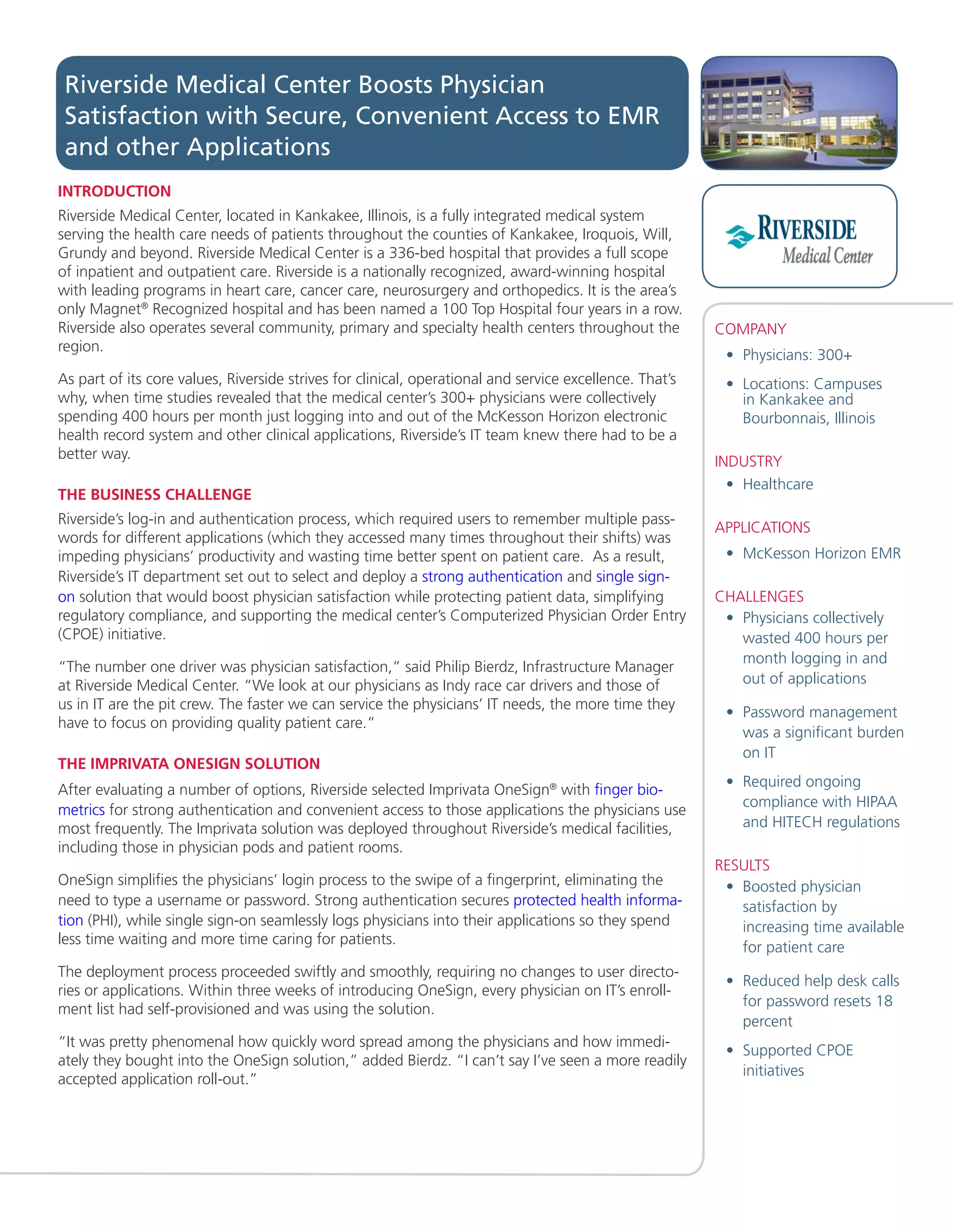 Riverside Medical Center Success Story | PDF