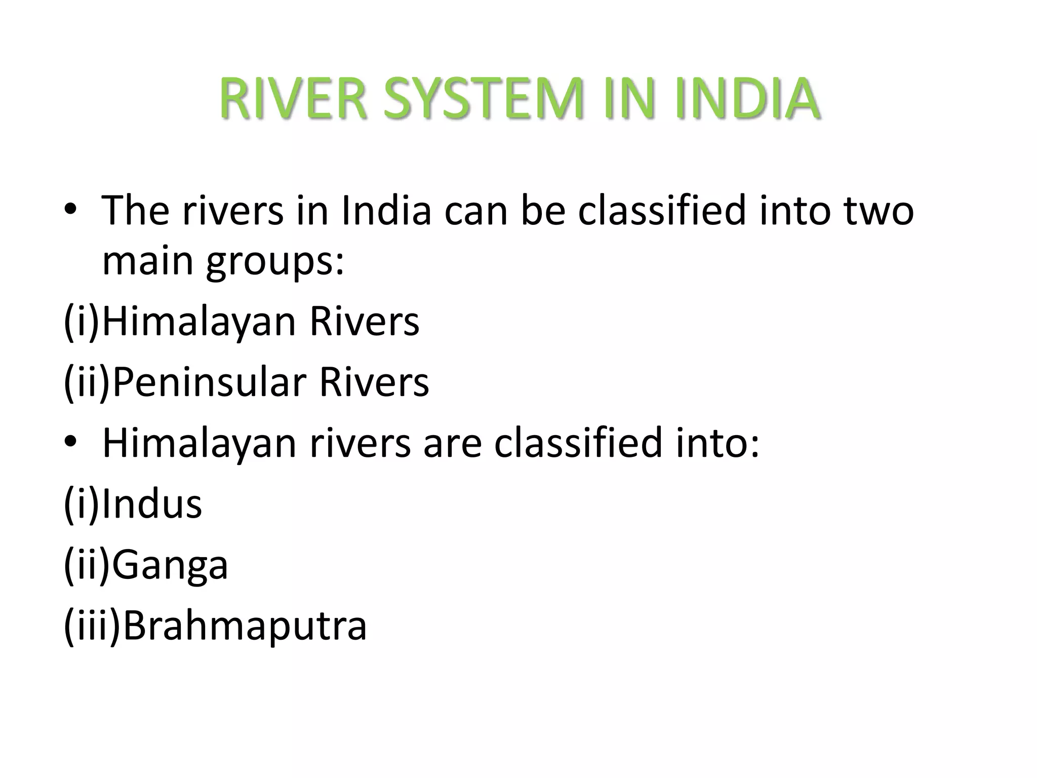 Facts about India - River system in india | PPTX
