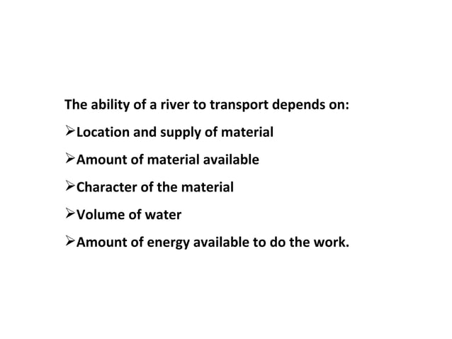 River Transportation Hjulstrom Curve | PPT