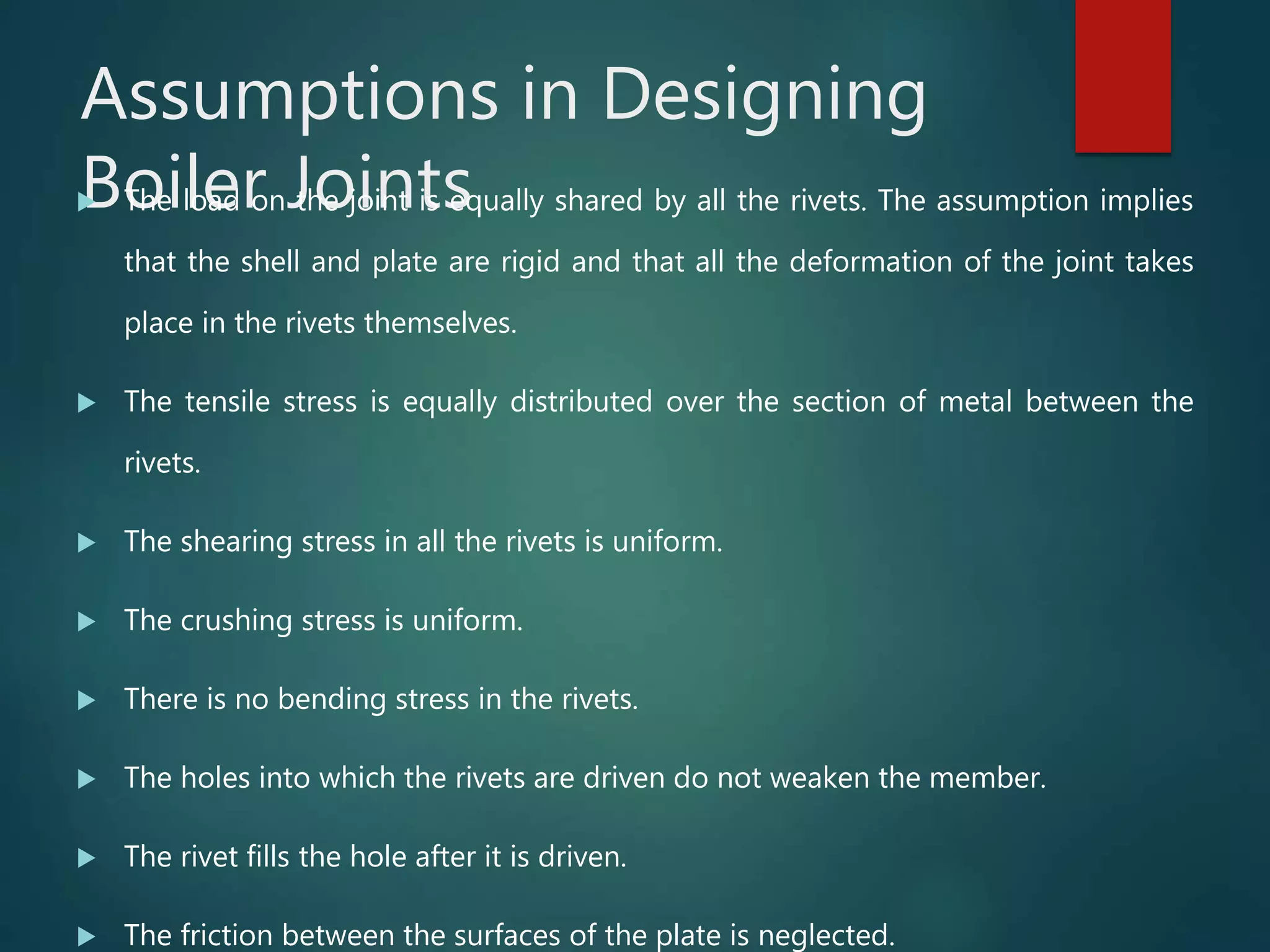 Design of Riveted joints(Boiler joints) | PPTX