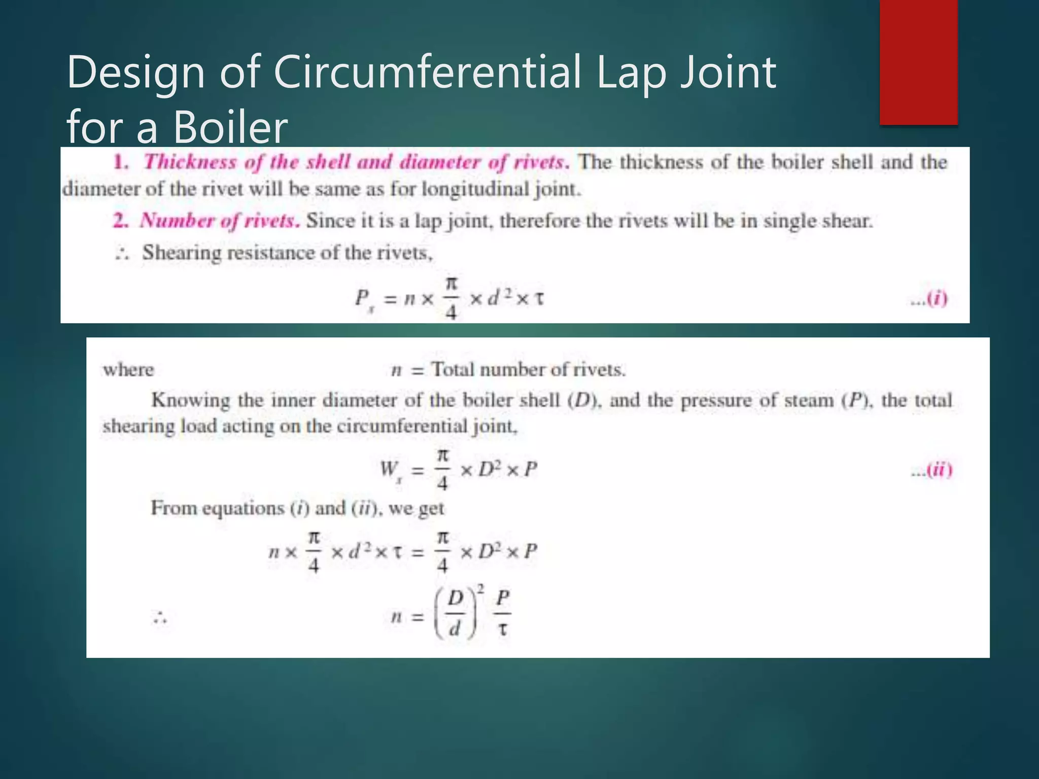 Design of Riveted joints(Boiler joints) | PPTX