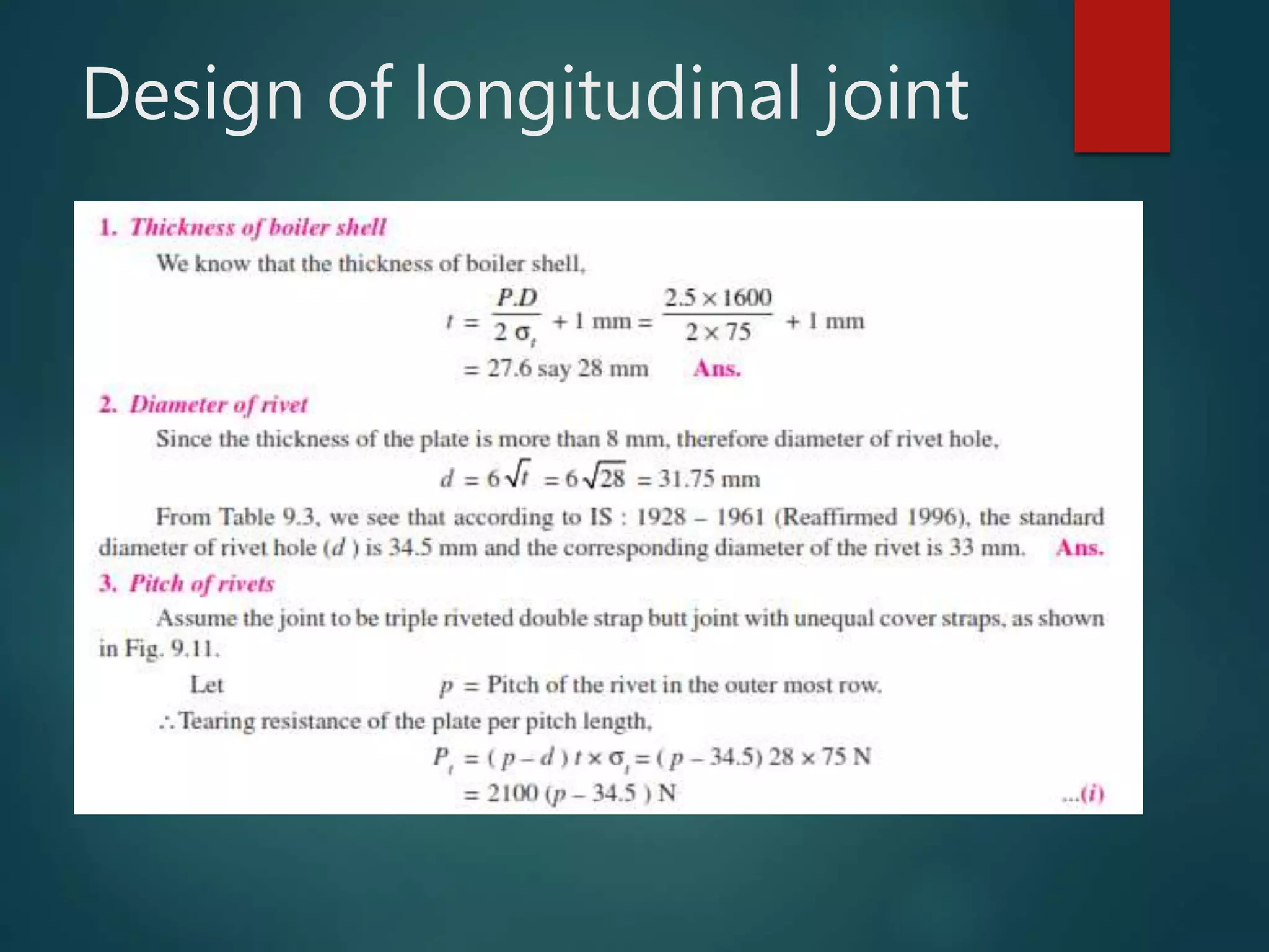 Design of Riveted joints(Boiler joints) | PPTX