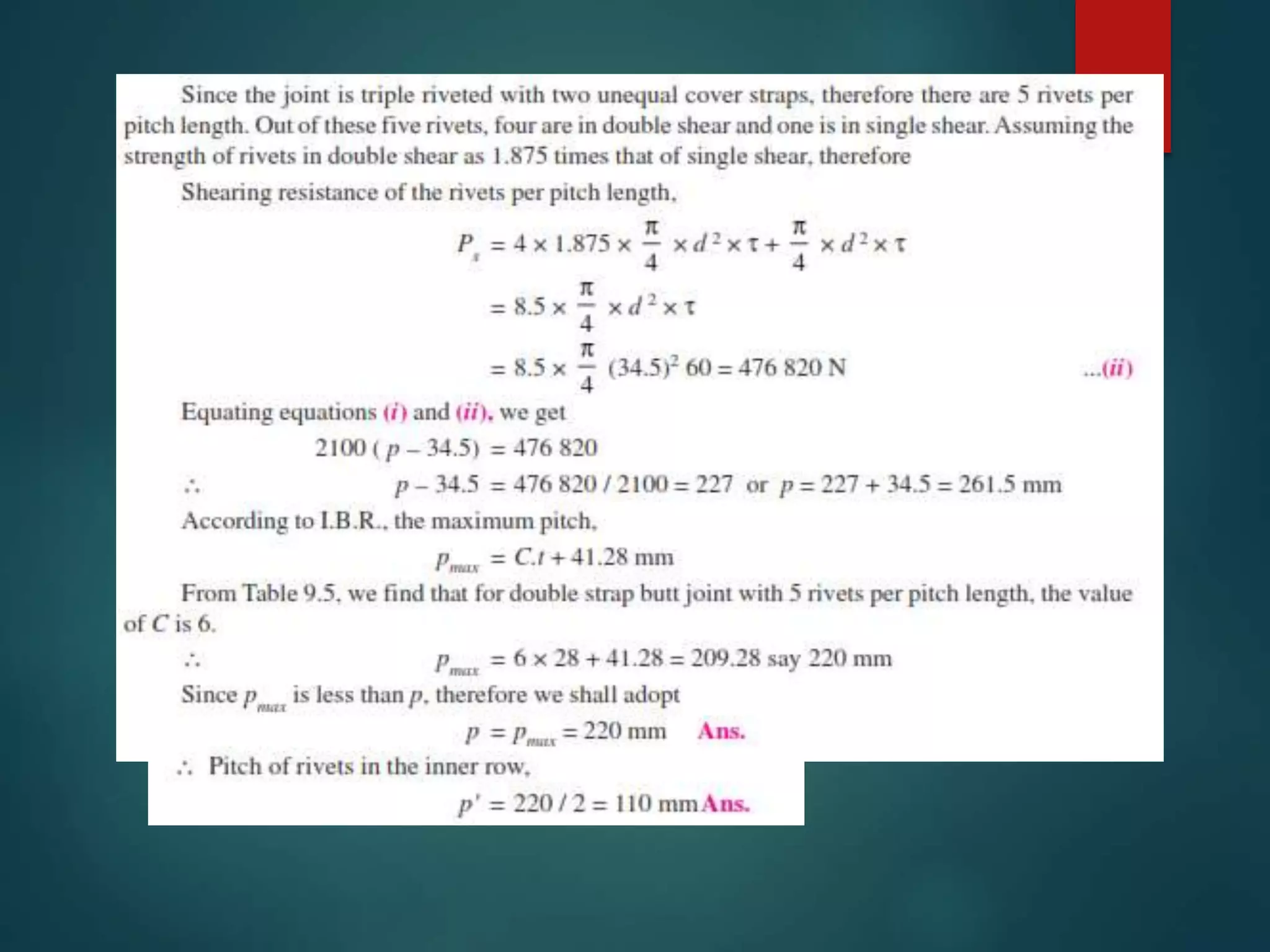 Design of Riveted joints(Boiler joints) | PPTX