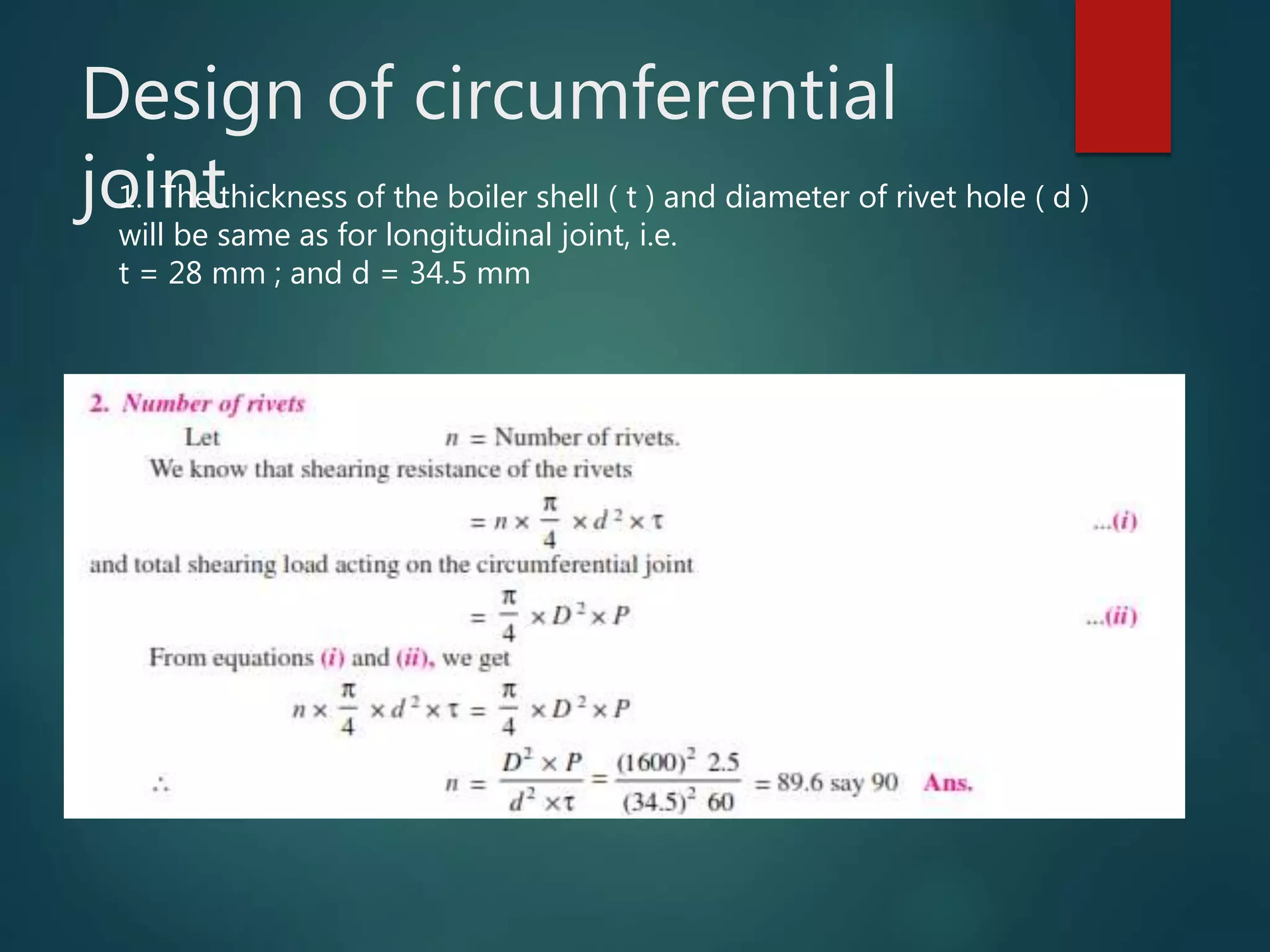 Design of Riveted joints(Boiler joints) | PPTX
