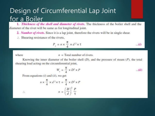 Design of Riveted joints(Boiler joints) | PPTX | Physics | Science