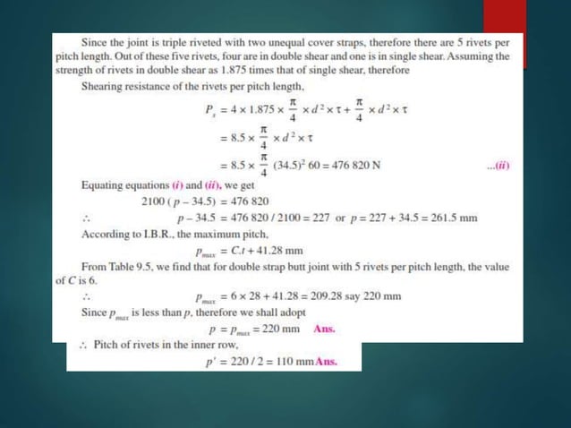 Design of Riveted joints(Boiler joints) | PPTX | Physics | Science