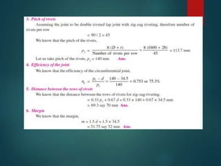 Design of Riveted joints(Boiler joints) | PPTX