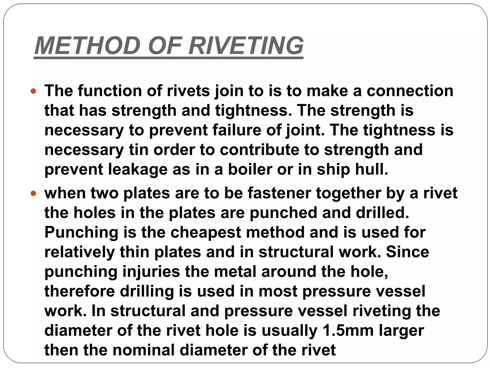 Rivet joints, methods of riveting, types | PPTX | Woodworking | Arts ...
