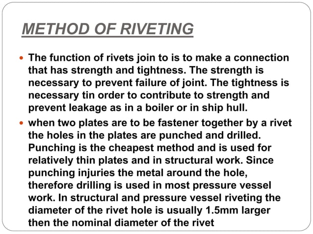 Rivet joints, methods of riveting, types | PPTX | Woodworking | Arts ...