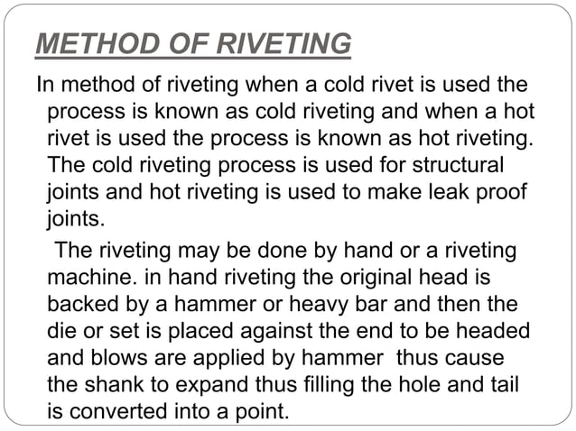 Rivet joints, methods of riveting, types | PPTX | Woodworking | Arts ...