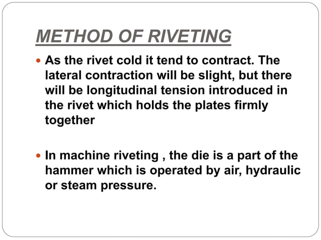 Rivet joints, methods of riveting, types | PPTX | Woodworking | Arts ...