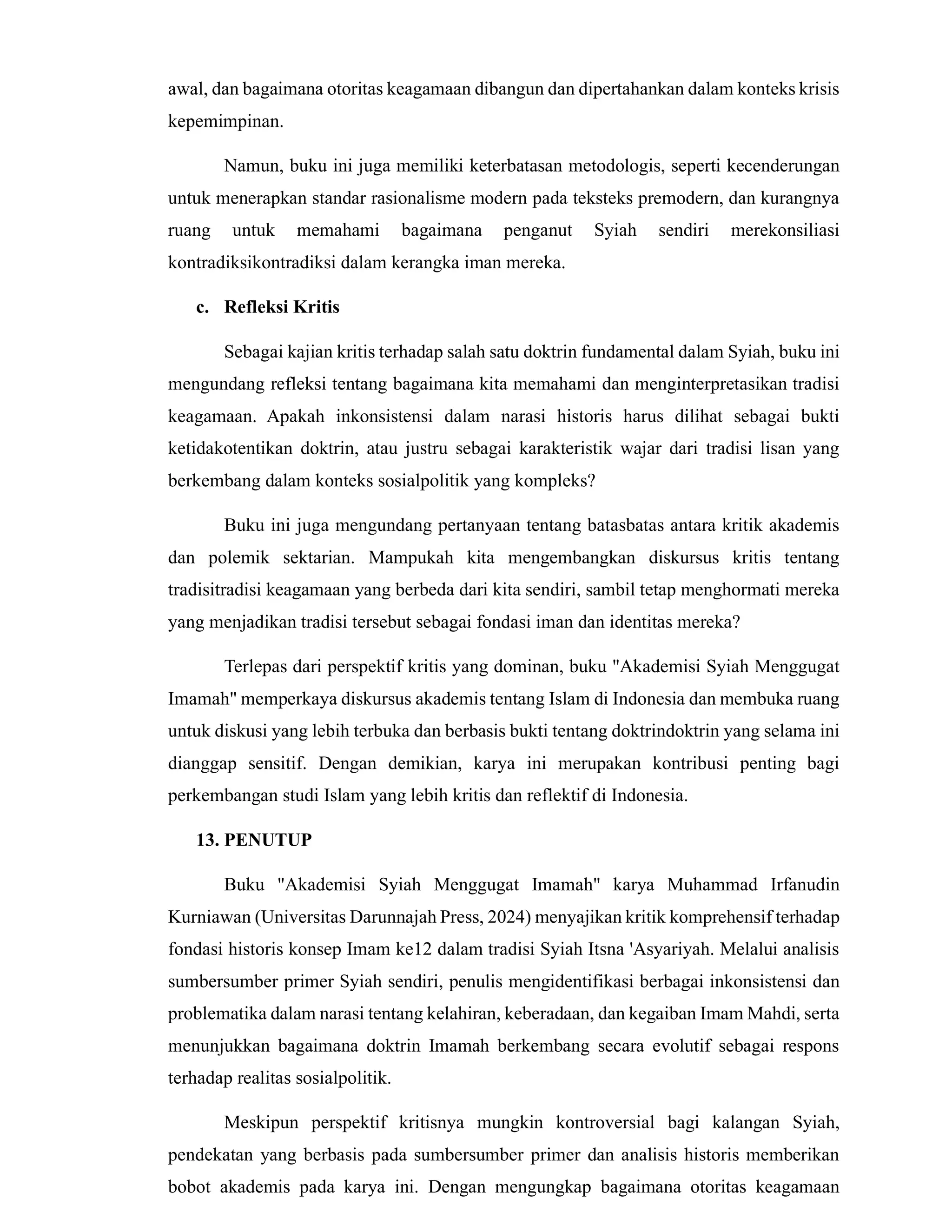 Dalil Historis tentang Imam Ke-12: Kritik dan Analisis Akademis atas Doktrin Imamah Syiah | PDF