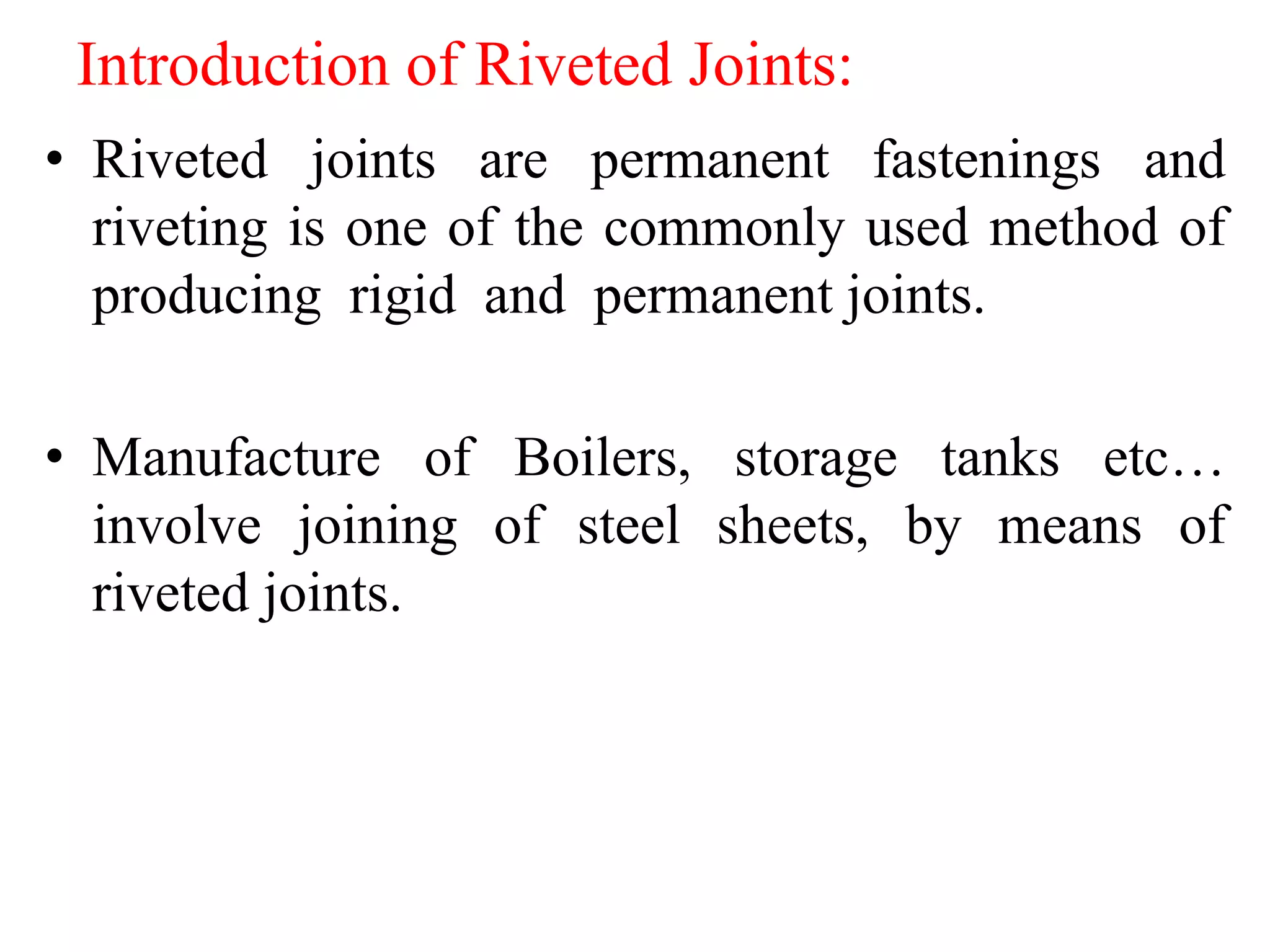 Riveted joints | PPTX
