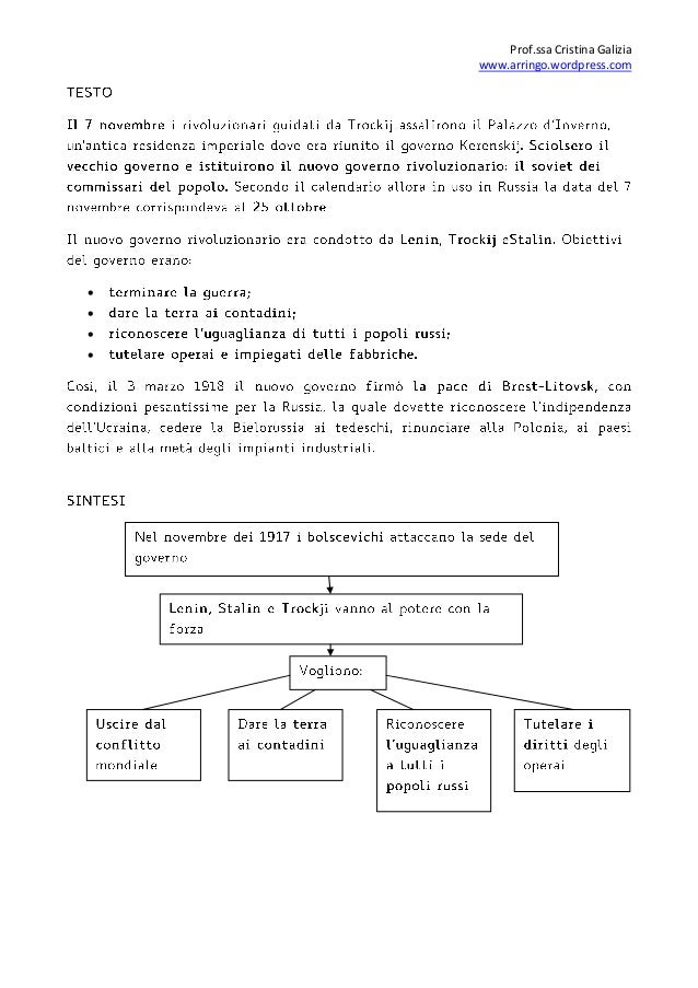 Rivoluzione russa o bolscevica_Materiale semplificato