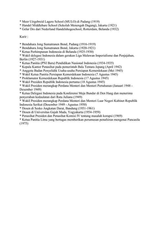 Riwayat bung hatta | PDF