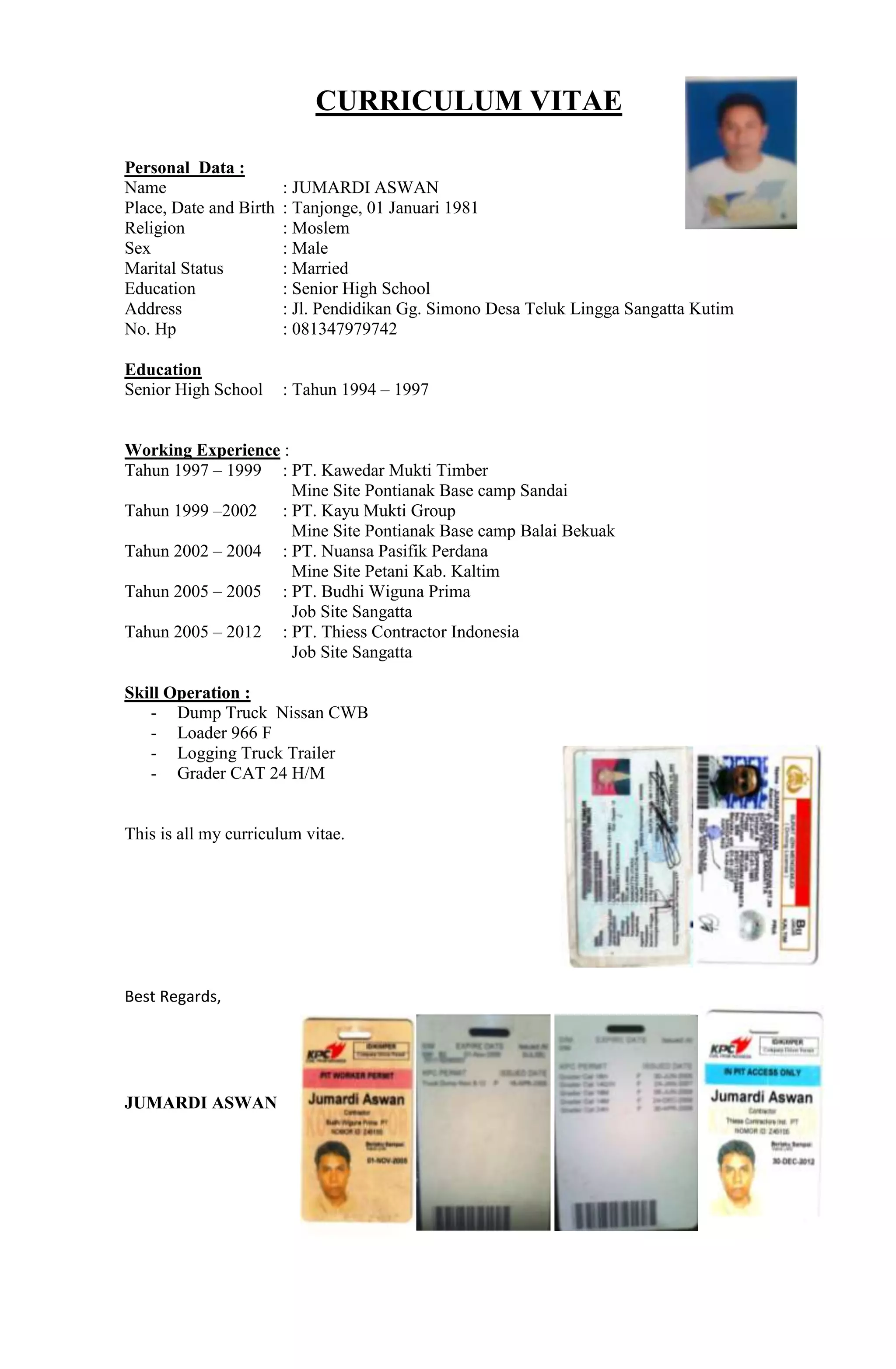 Riwayat hidup | DOCX | Automotive