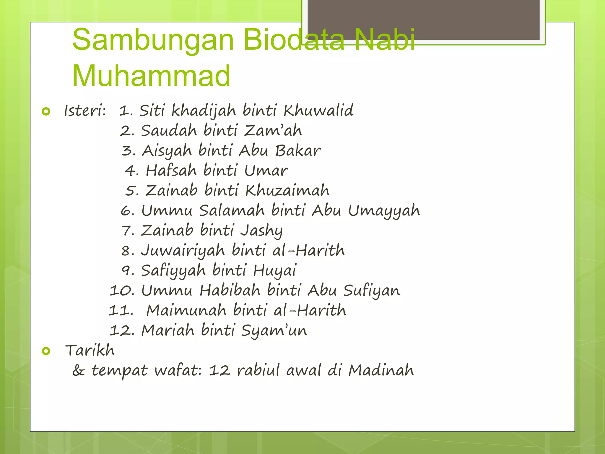 Riwayat hidup nabi muhammad s (2) | PPTX