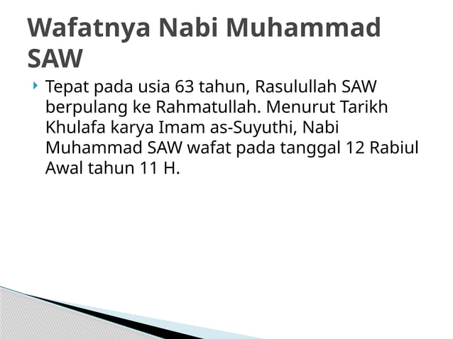 Riwayat hidup dan teladan dari Nabi Muhammad SAW | PPTX