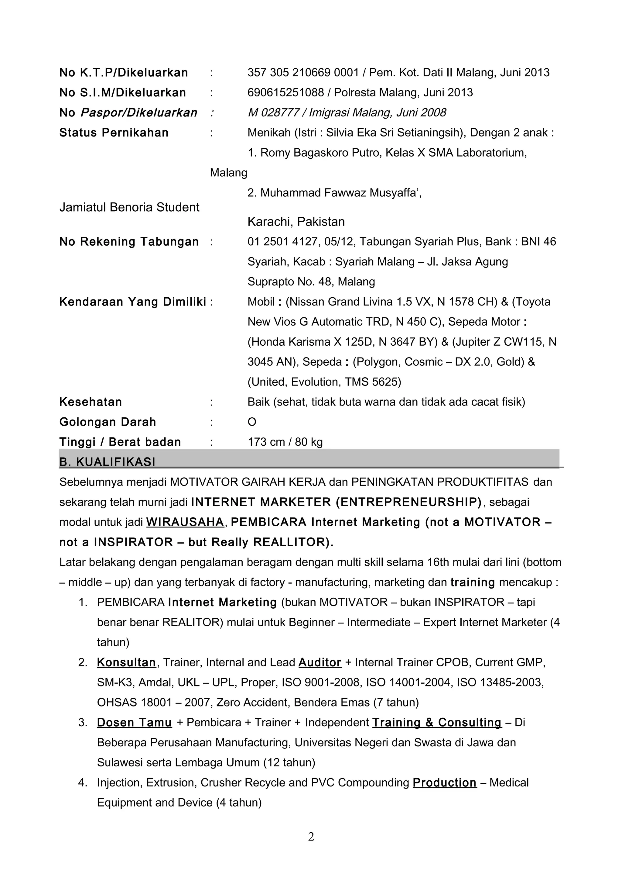 RIWAYAT HIDUP Pembicara UKM | DOC