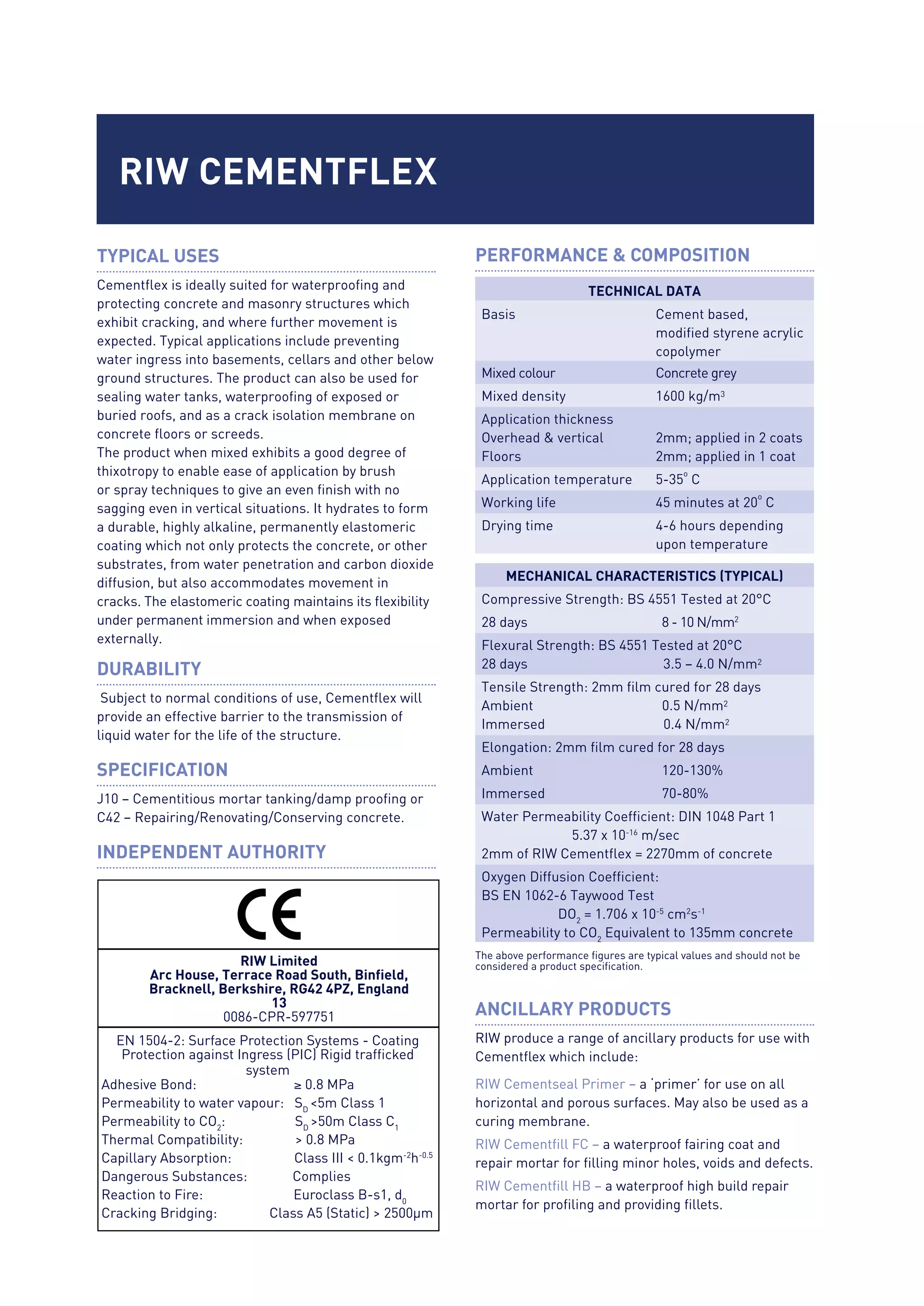 RIW Cementflex Datasheet | PDF