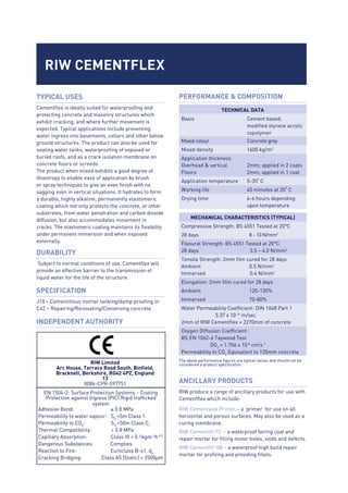 RIW Cementflex Datasheet | PDF