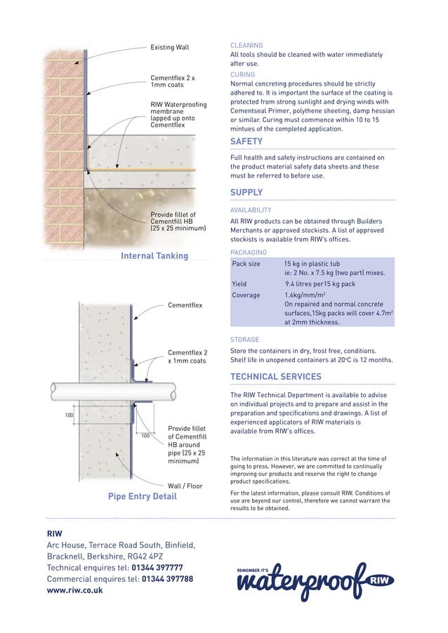 RIW Cementflex Datasheet | PDF
