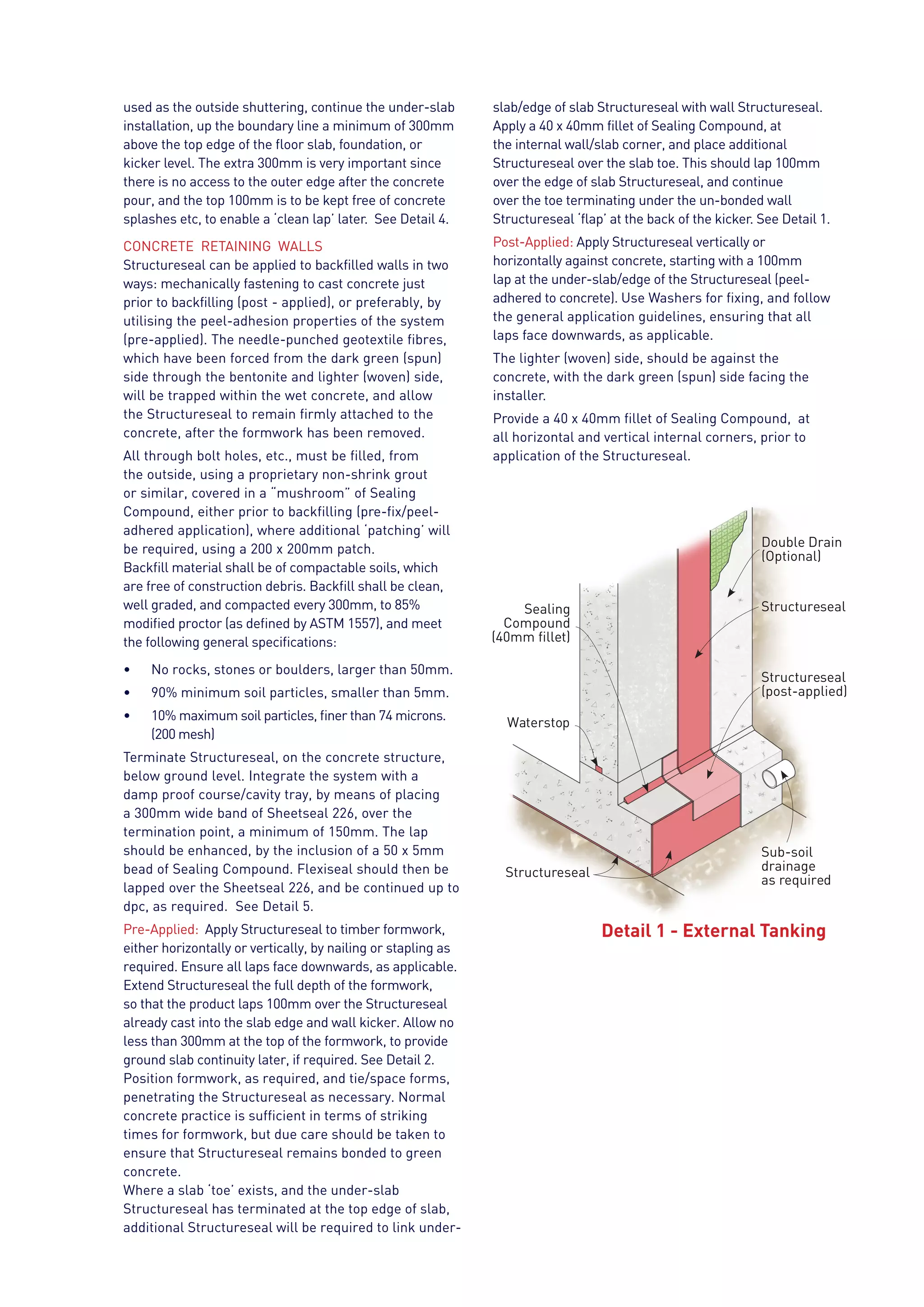 RIW Structureseal -Sodium Bentonite System - Typical Details | PDF