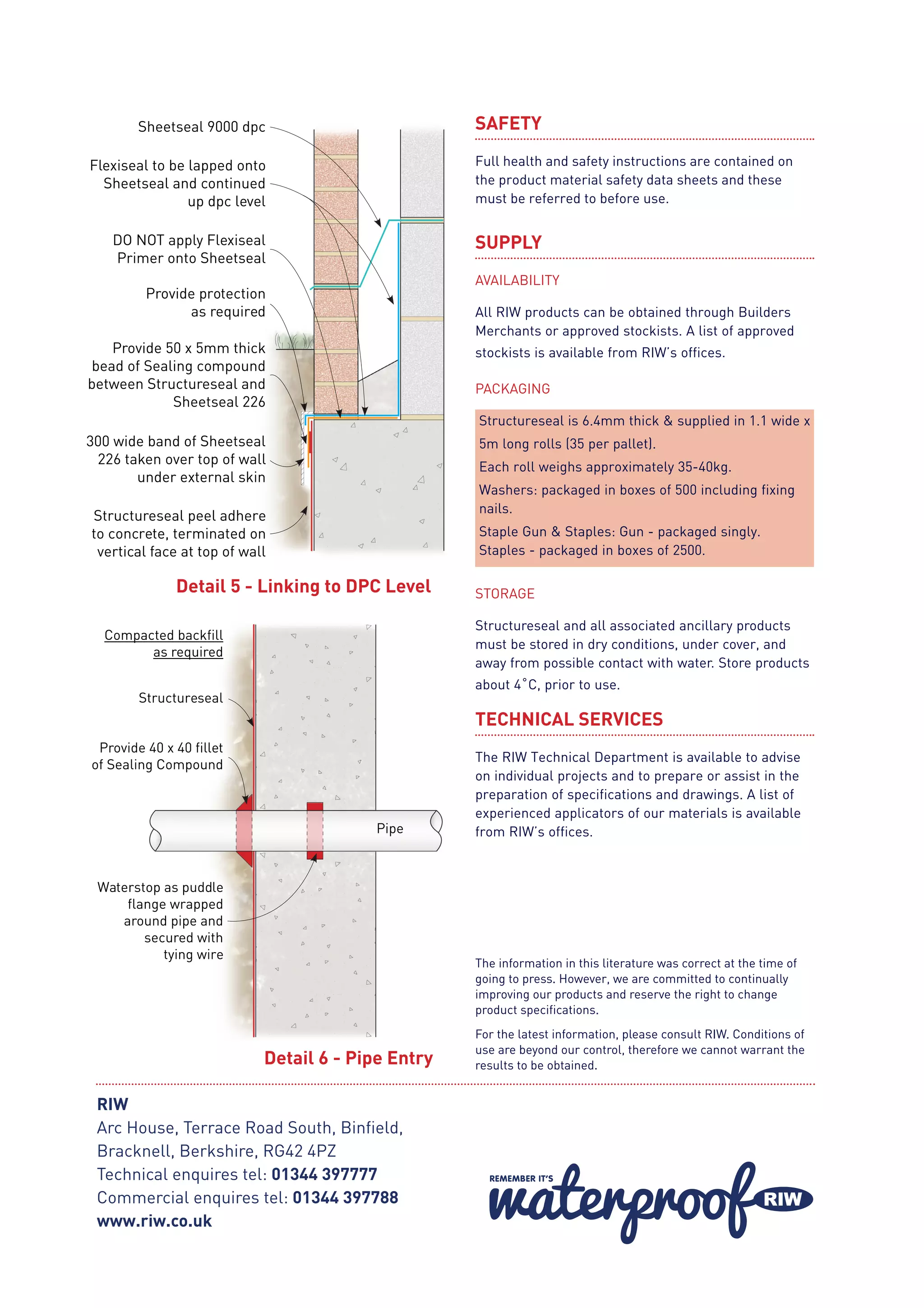 RIW Structureseal -Sodium Bentonite System - Typical Details | PDF