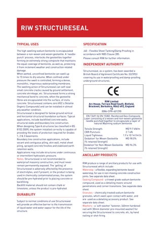 RIW Structureseal -Sodium Bentonite System - Typical Details | PDF