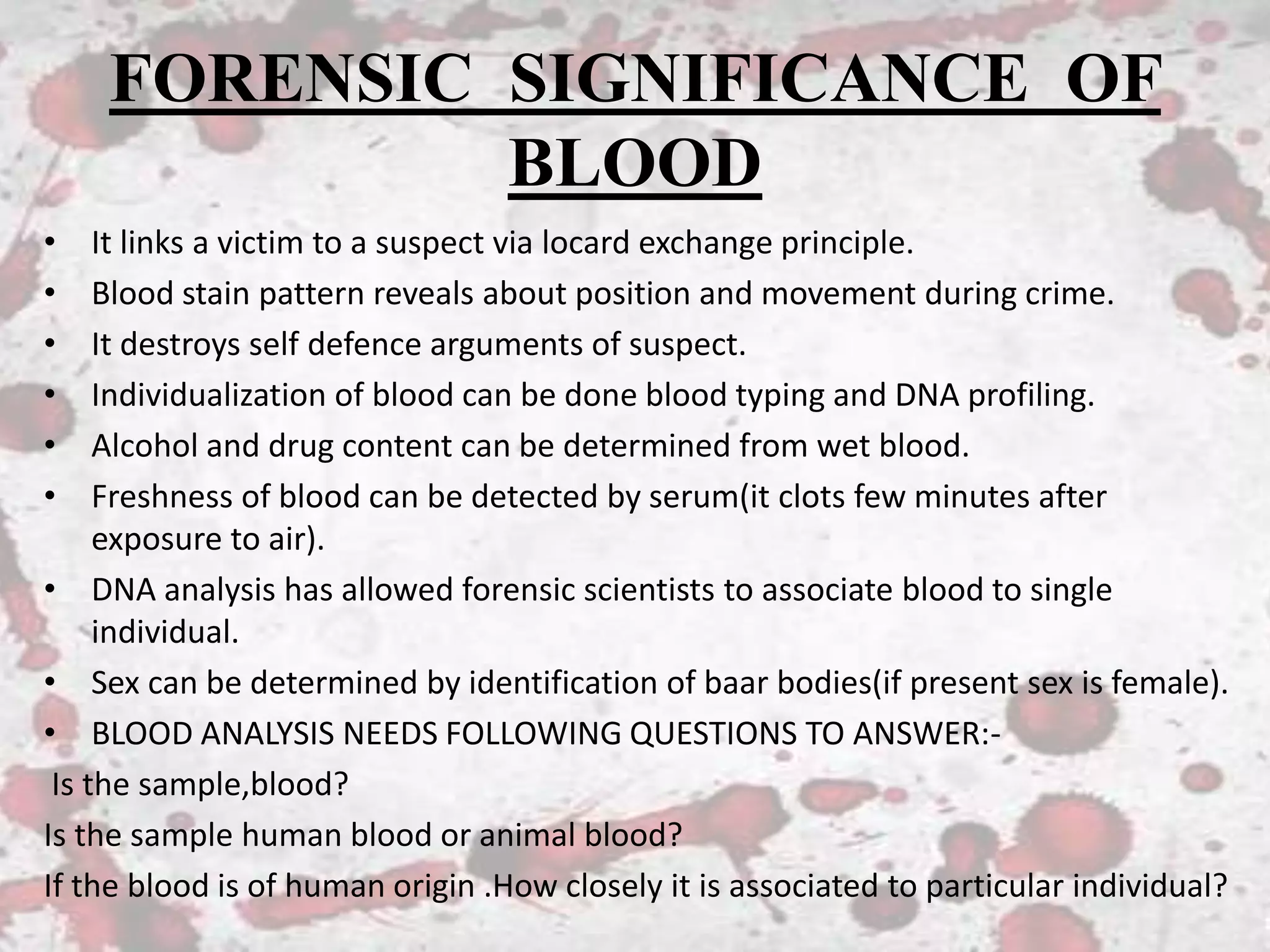 Examination of Blood | PPTX