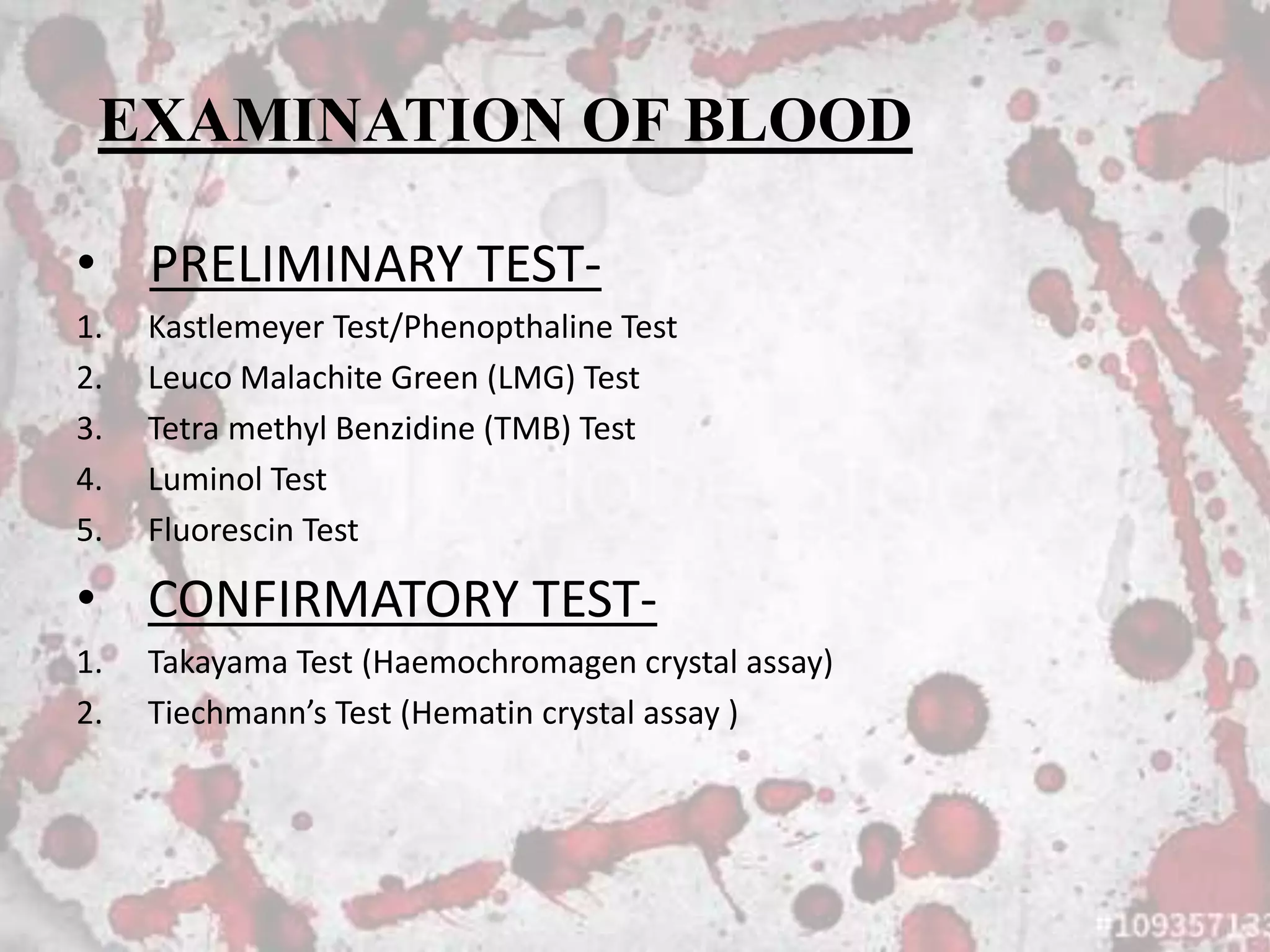 Examination of Blood | PPTX