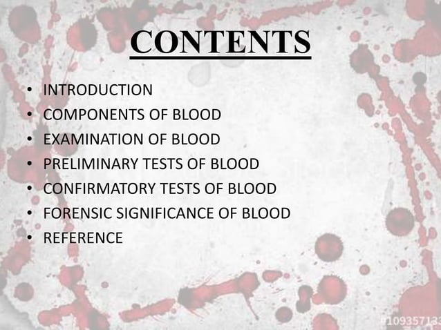 Examination of Blood | PPTX