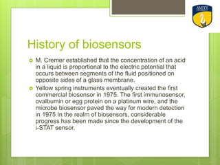 History of the biosensors and applications | PPTX